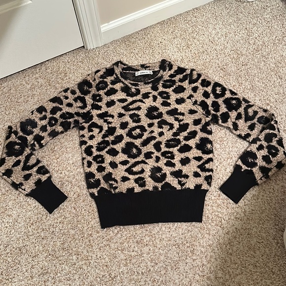 Zara | Sweaters | Zara Leopard Print Sweater | Poshmark